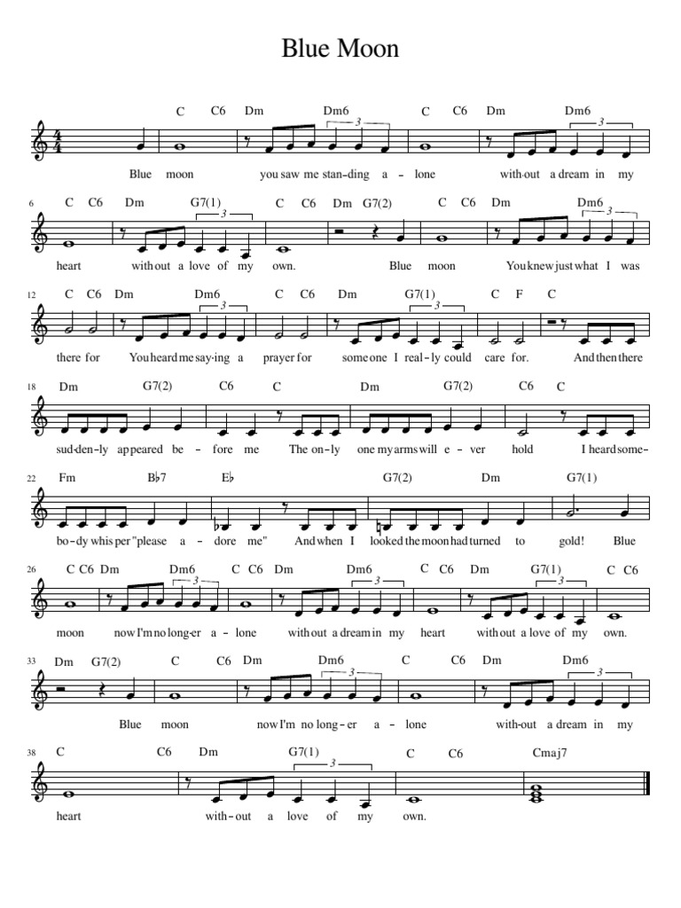Blue - Moon Lead Sheet | PDF