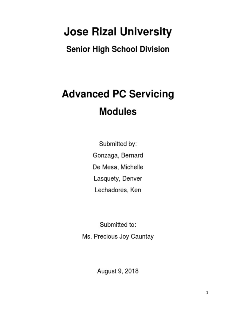 Advanced PC Servicing Modules | Download Free PDF | Logic Gate ...