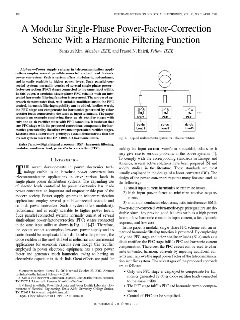 A Modular Single-Phase Power-Factor-Correction Scheme With A Harmonic Filtering Function ...