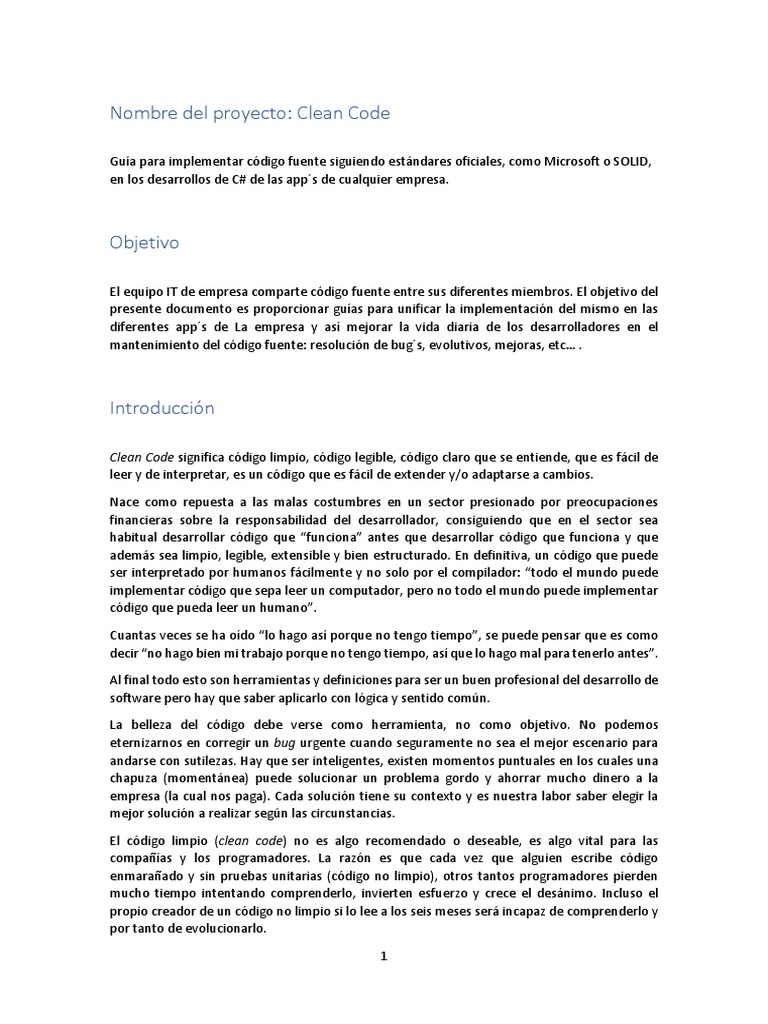 Manual de Clean Code | PDF | Desarrollo de software | Software