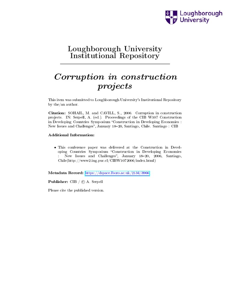Examining How Corruption Impacts Infrastructure Projects and Efforts to ...