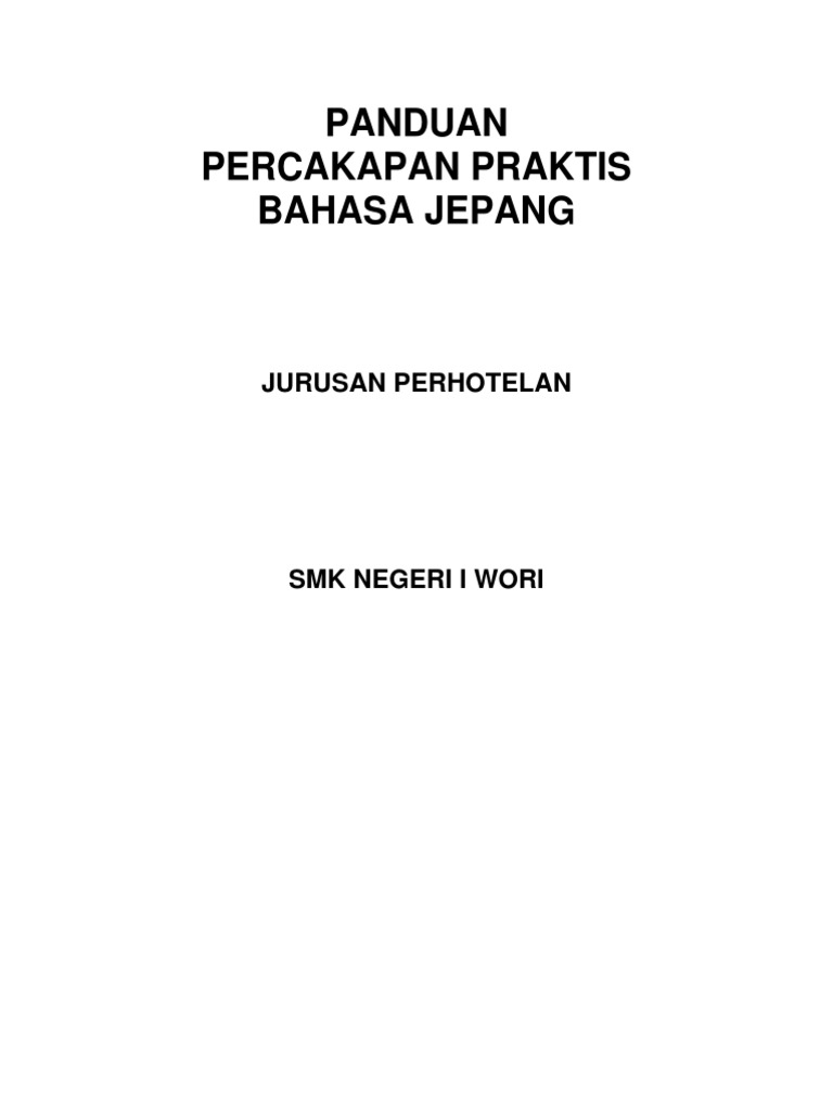 Panduan Bahasa Jepang Perhotelan | PDF