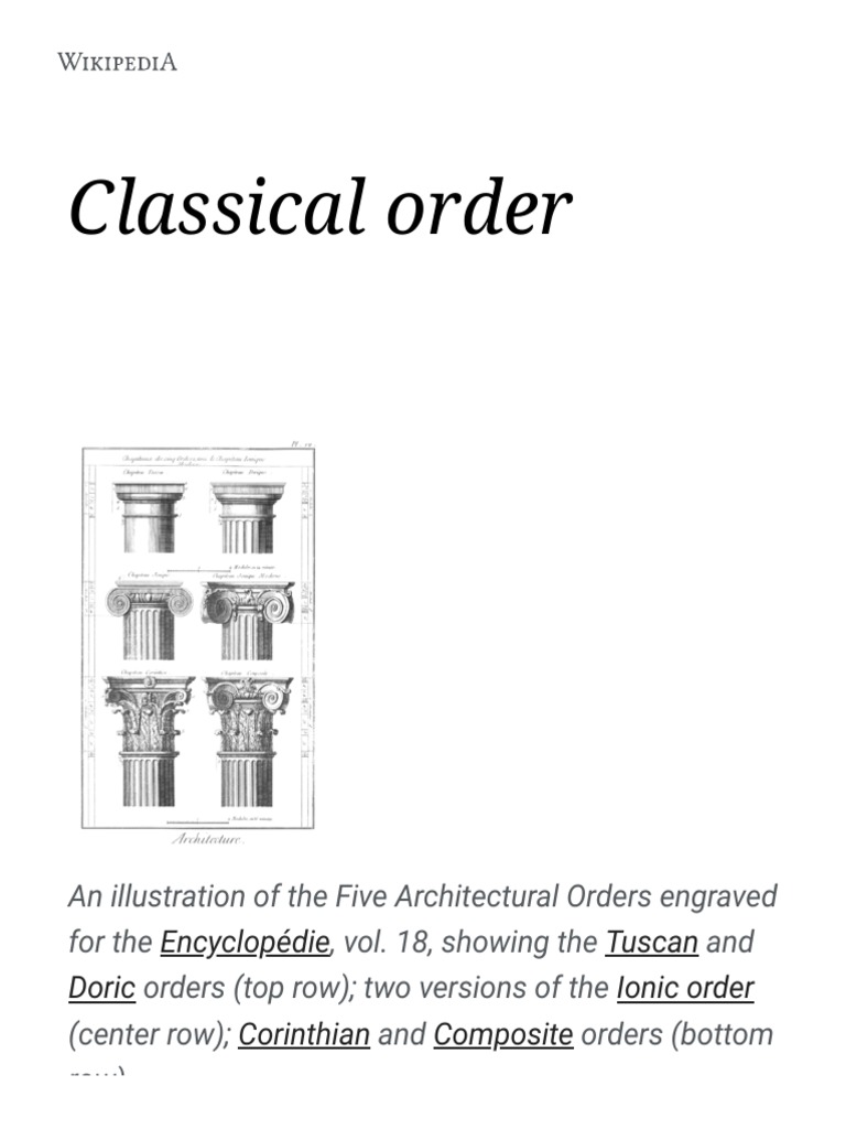 Classical Orders | Download Free PDF | Column | Classical Antiquity