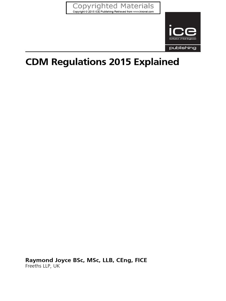 CDM Regulations 2015 Explained | PDF | Occupational Safety And Health ...