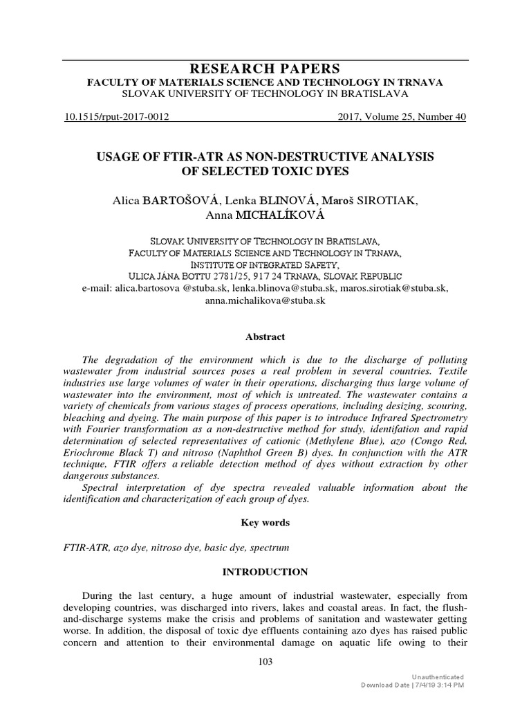 EBT Dye Properties | PDF | Dye | Infrared Spectroscopy