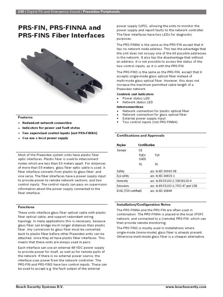 PRS Fin | PDF | Electrical Connector | Optical Fiber
