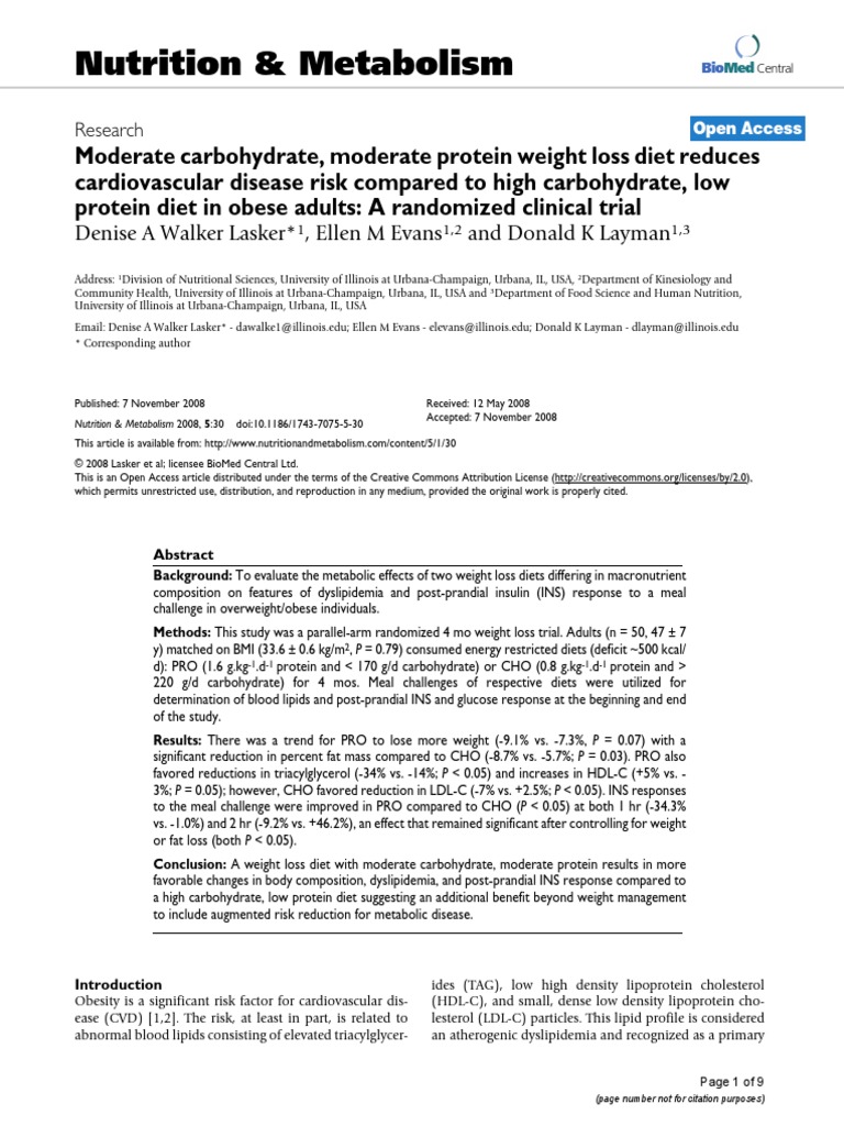 Moderate Carbohydrate | PDF | Dieting | Obesity