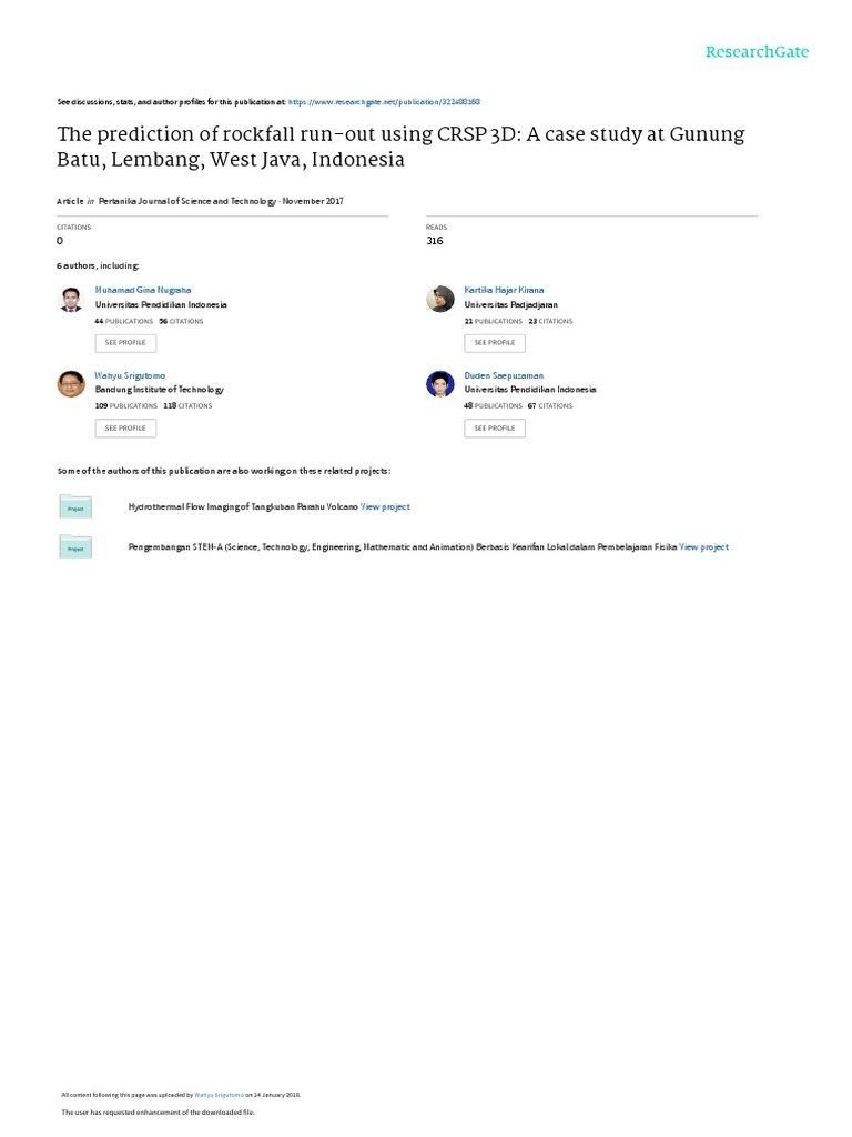 The Prediction of Rockfall Run-Out Using CRSP 3D: A Case Study at ...