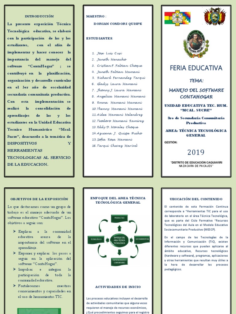 TRIPTICO de La Expoferia ContaHogar | PDF | Tecnología de información y comunicaciones | Software