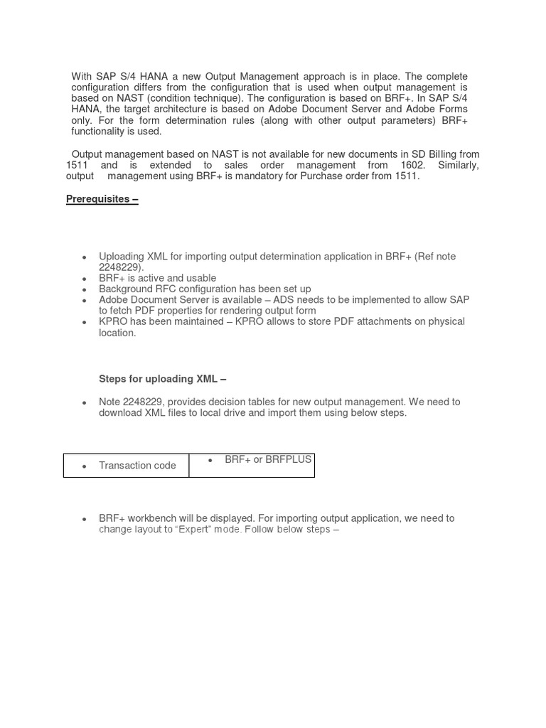Output in SD With SAP Hana | PDF | Parameter (Computer Programming) | Input/Output