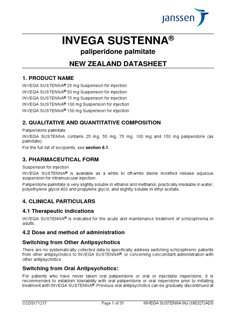 Sustenna Antipsikotik | PDF | Antipsychotic | Risperidone