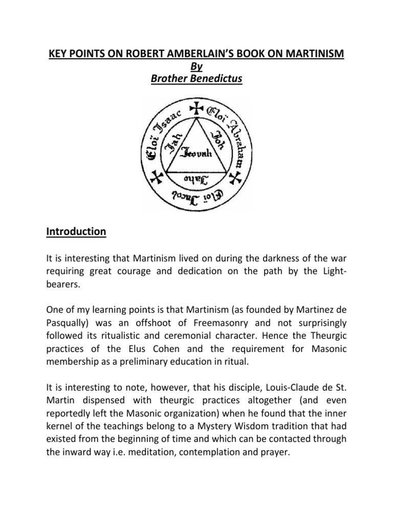 Key Points On Martinism | PDF | Spirituality | Mythology