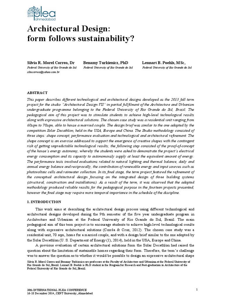 Architectural Design: Form Follows Sustainability? | PDF ...