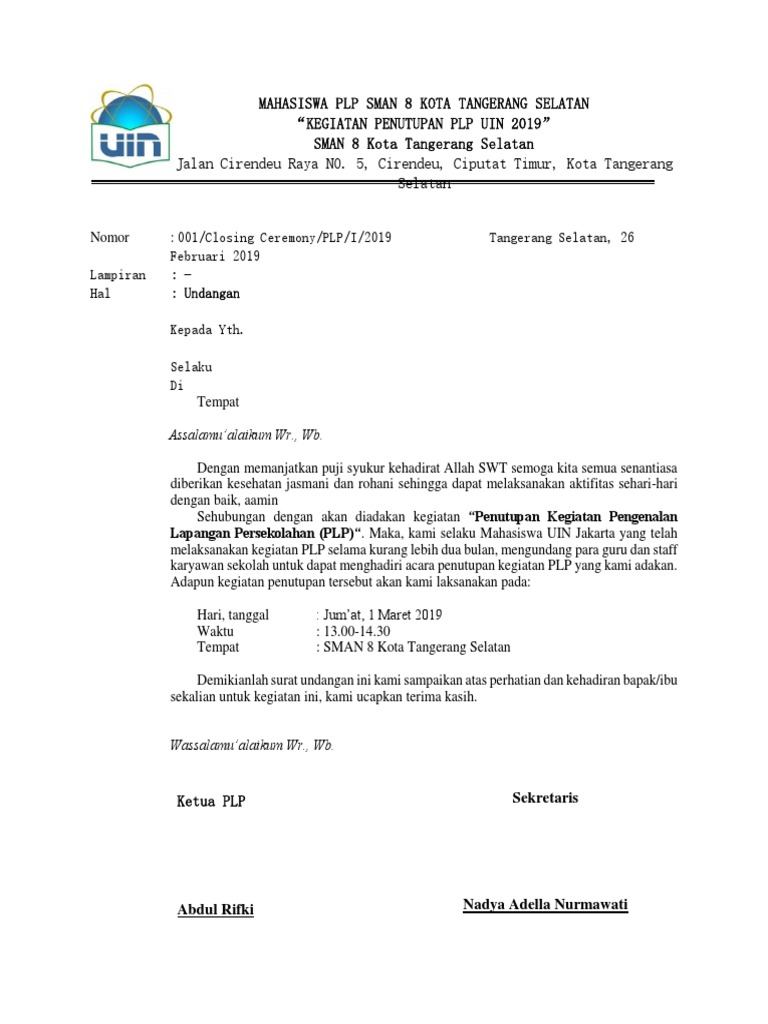 Closing Ceremony Invitation | PDF