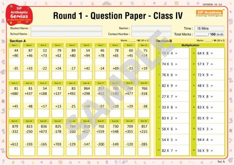 Round 1 of Sip Abacus | PDF