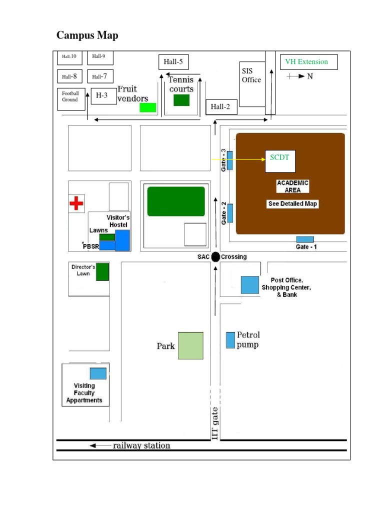 Campus Map: Hall-5 SIS Office | PDF | Sports & Recreation