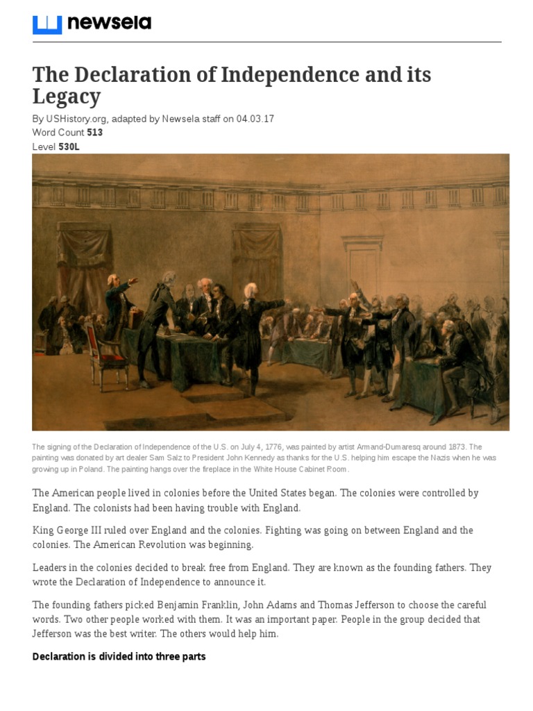 The Declaration of Independence and Its Legacy | PDF | United States ...