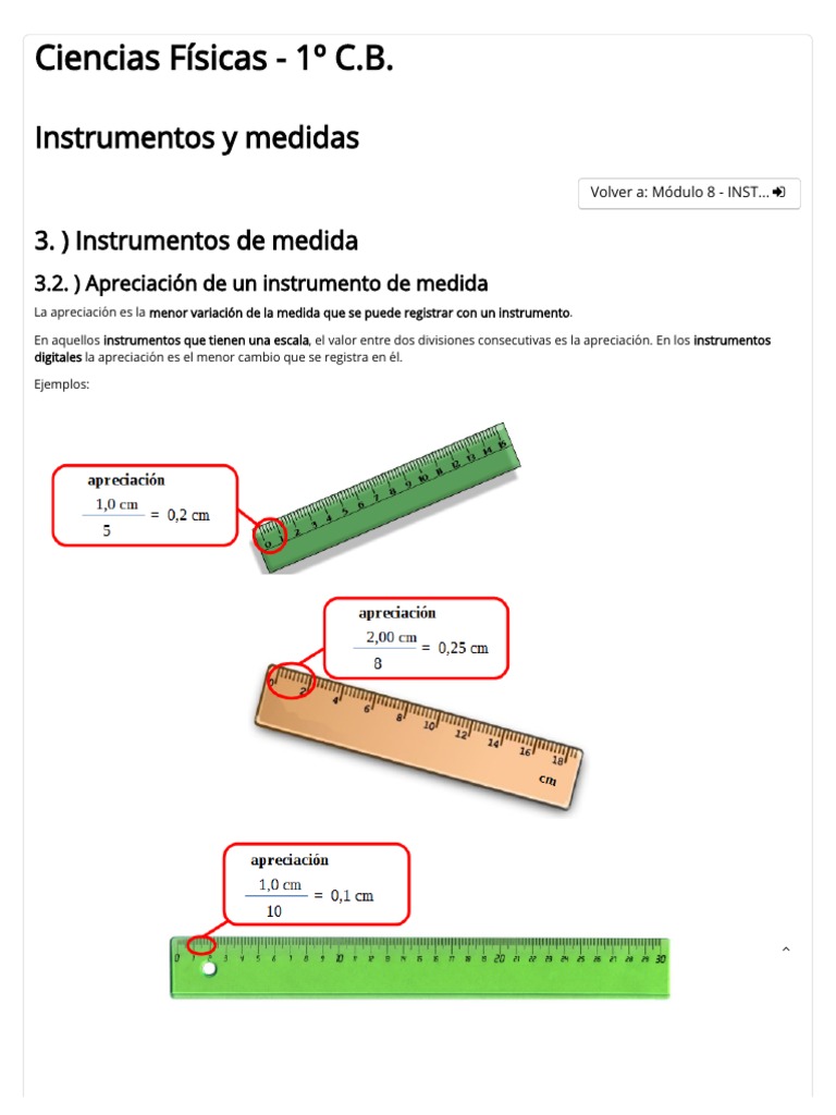 Instrumentos y Medidas_ ) Apreciación de Un Instrumento de Medida ...