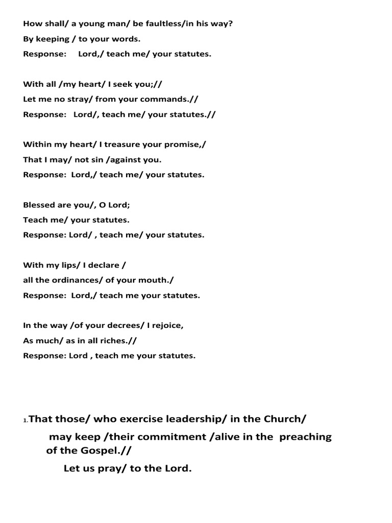 That Those/ Who Exercise Leadership/ in The Church/ May Keep /their Commitment /alive in The ...