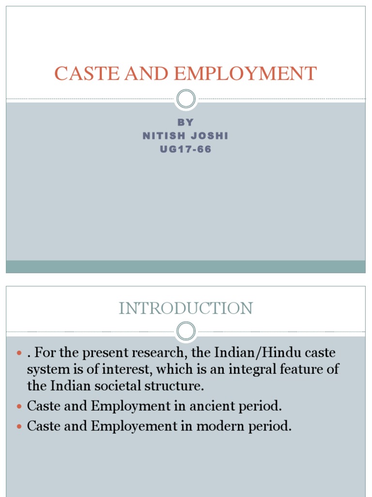 Caste and Employment | PDF
