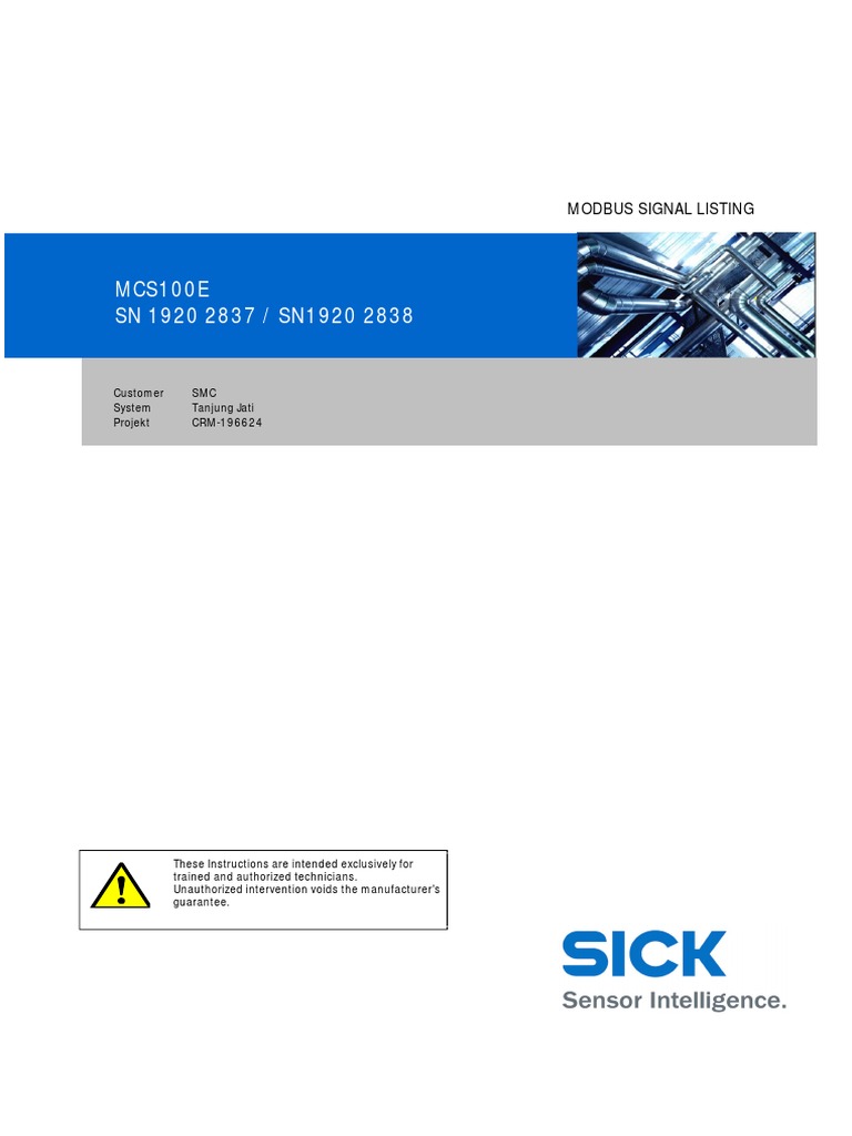 Modbus Signal Listing MCS100E | PDF | Computer Data | Arithmetic