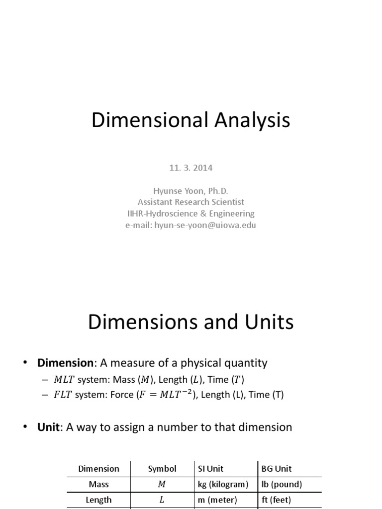 Dimensional Analysis and Nondimensionalization | PDF | Fluid Dynamics ...