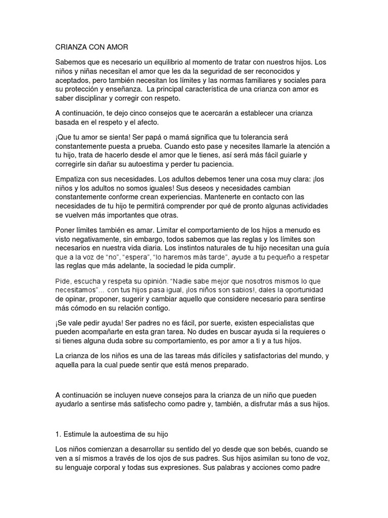 Crianza Con Amor | PDF | Disciplinas | Amor