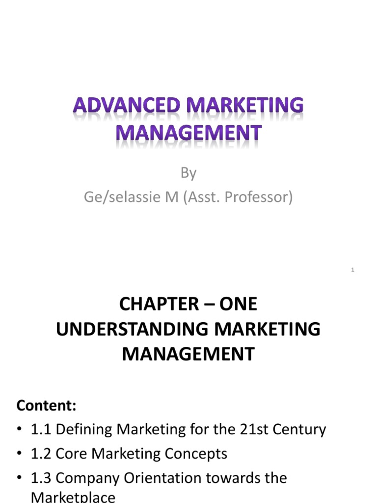 Chapter 1 Advanced Marketing Management | PDF | Marketing | Sales