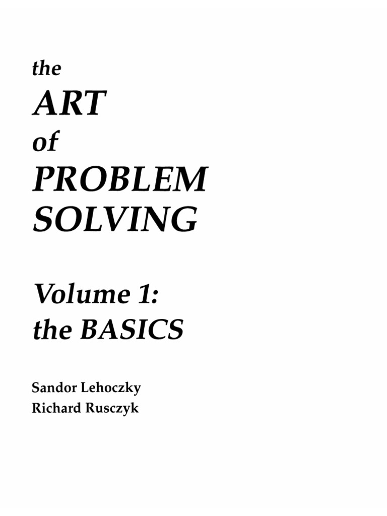 The Art of Problem Solving 1 The Basics PDF | PDF