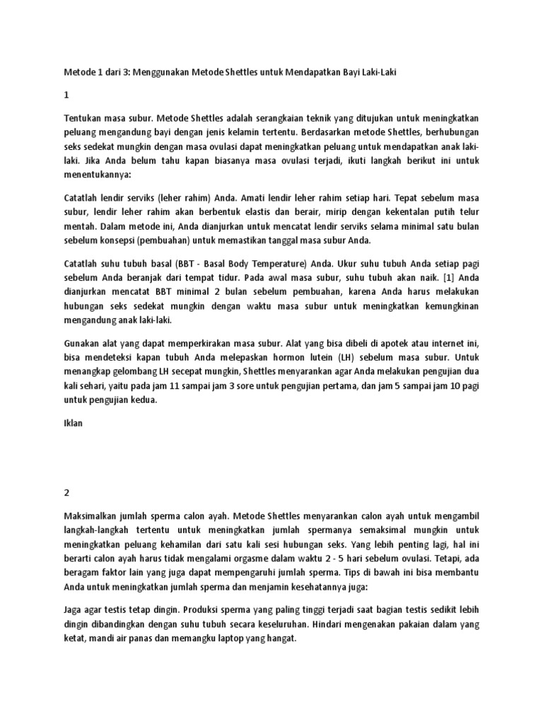 Metode Shettles | PDF