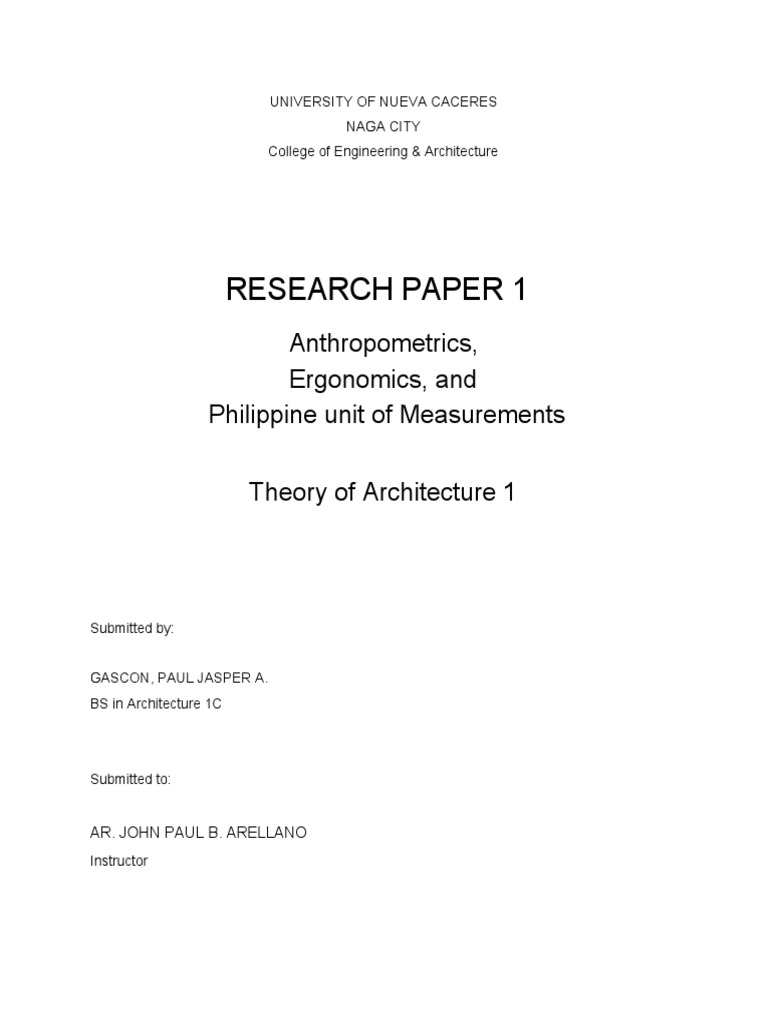 Assignments in TOA | PDF | Anthropometry | Human Factors And Ergonomics