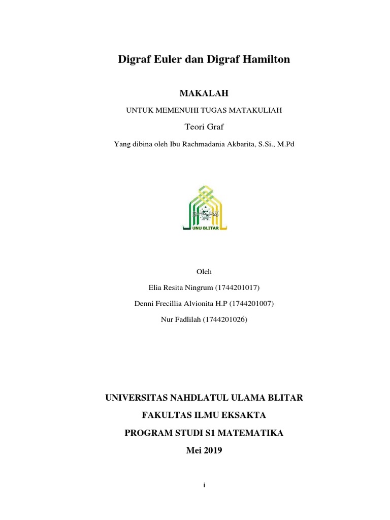 Digraf Euler Dan Digraf Hamilton-1 | PDF