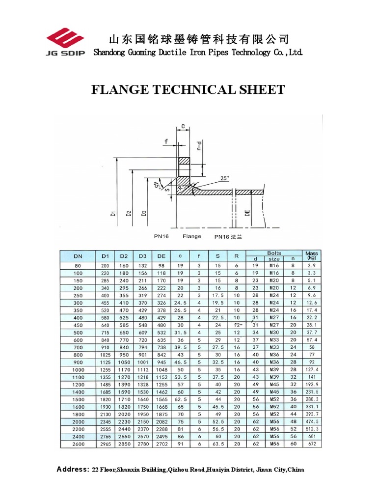 ANEXO 02. Flange Technical Sheet | PDF