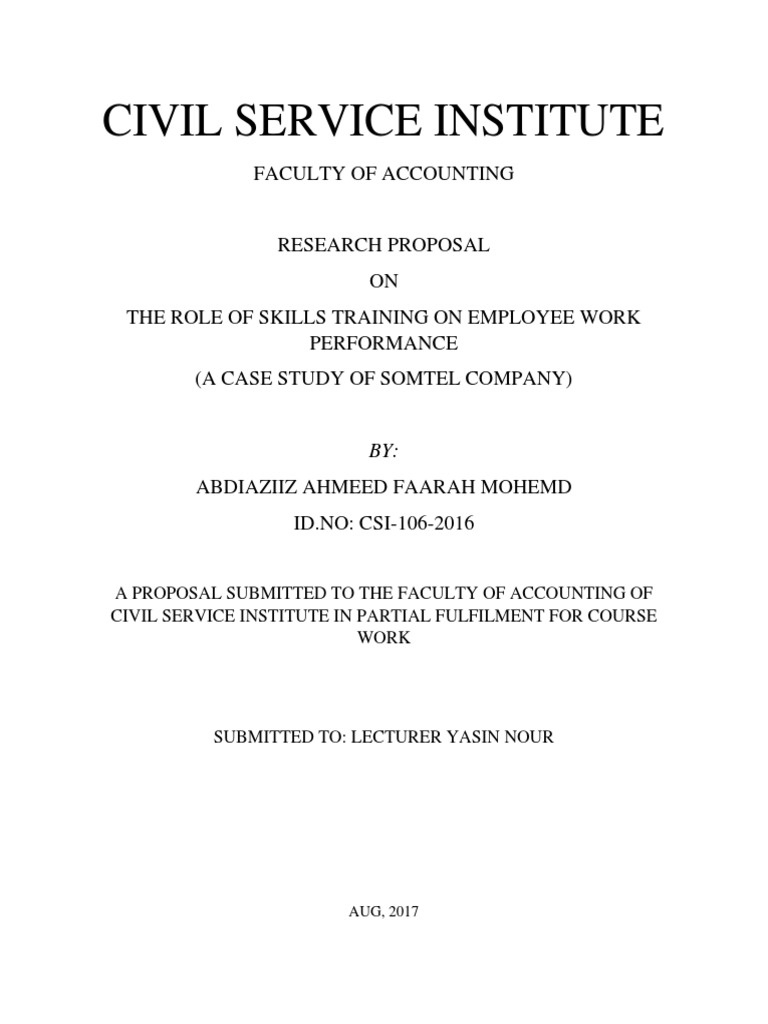 Abdi Aziz's Proposal | PDF | Employment | Motivation