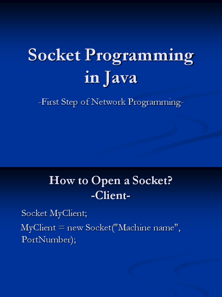 Socket Programming in Java: - First Step of Network Programming | PDF ...