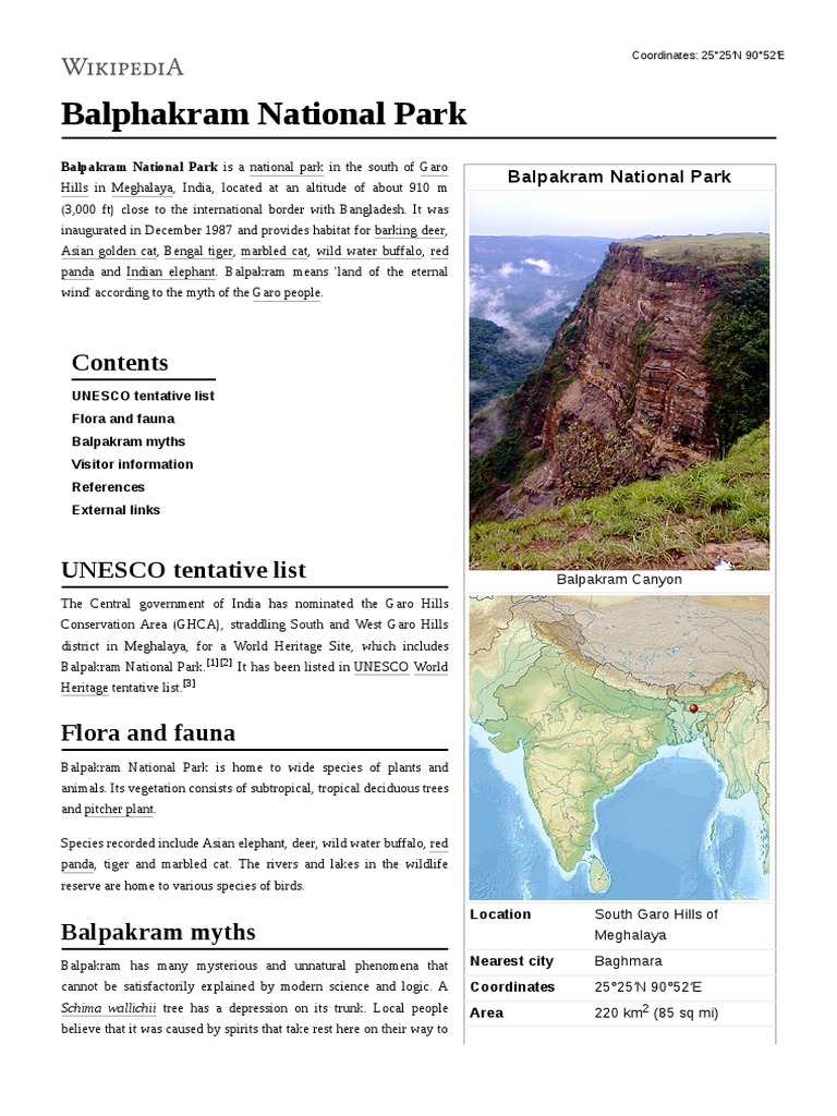 Balphakram National Park | PDF | Nature