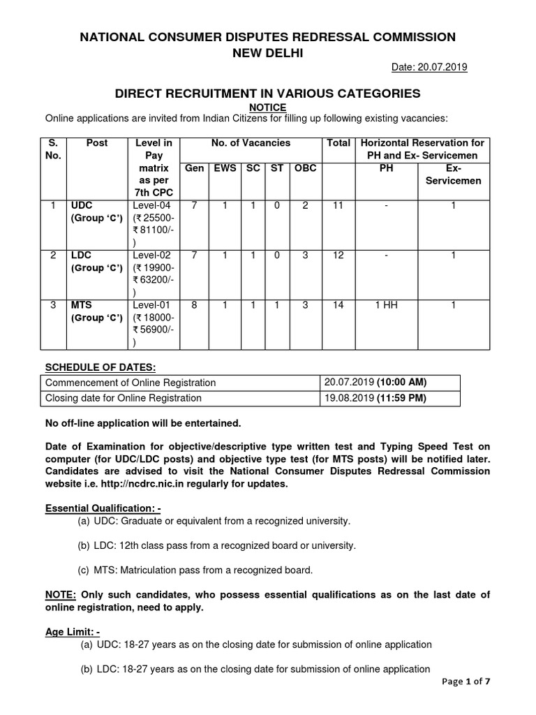 National Consumer Disputes Redressal Commission New Delhi: Page 1 of 7 ...