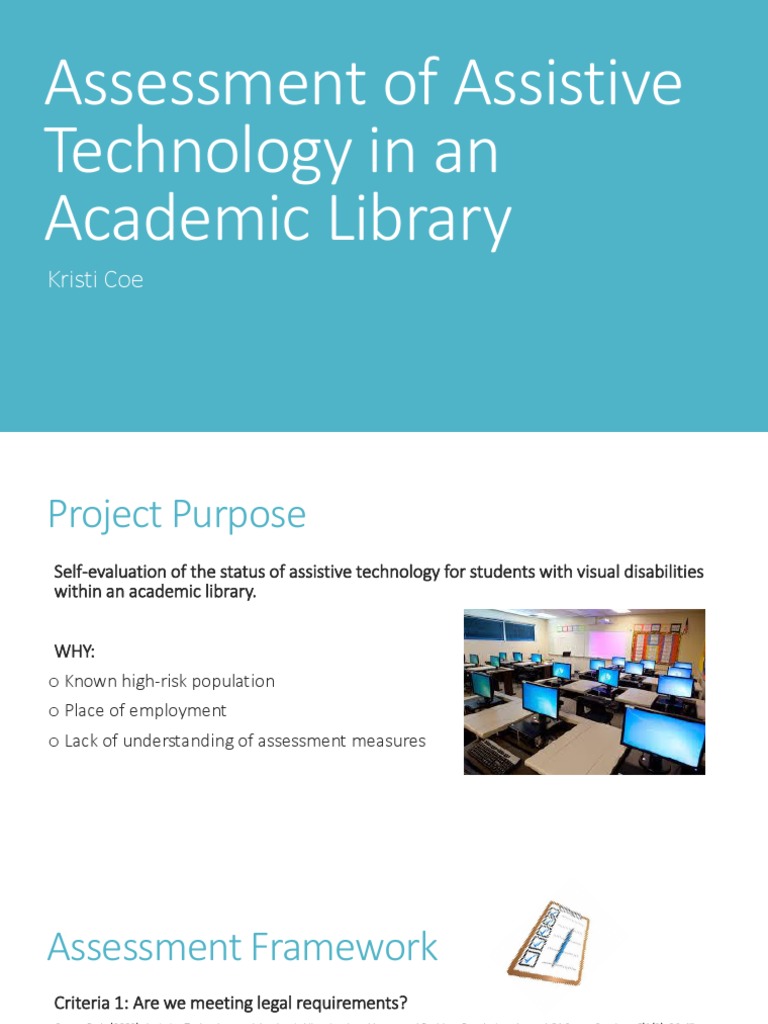 Assessment of Assistive Technology in An Academic Library | PDF ...