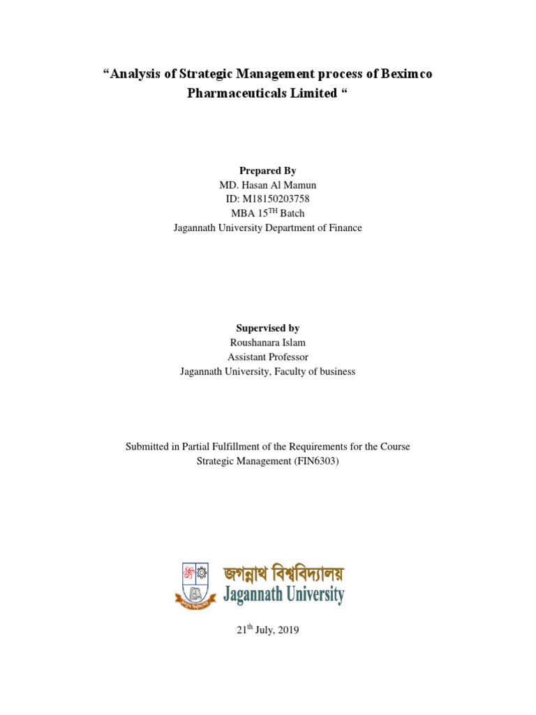 Internship Report On BPL Analysis of STR PDF | PDF | Pharmaceutical ...