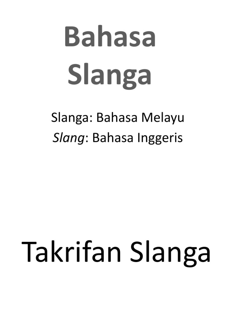 Bahasa Slanga | PDF