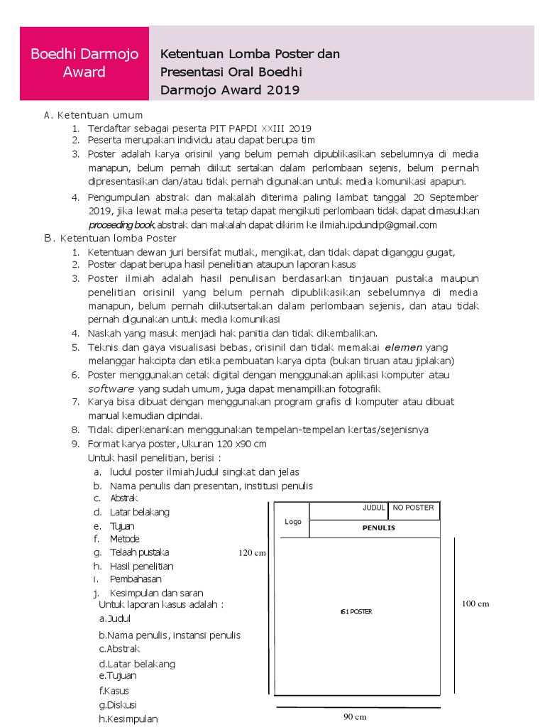 Ketentuan Poster Dan Oral PIT PAPDI 2019 | PDF