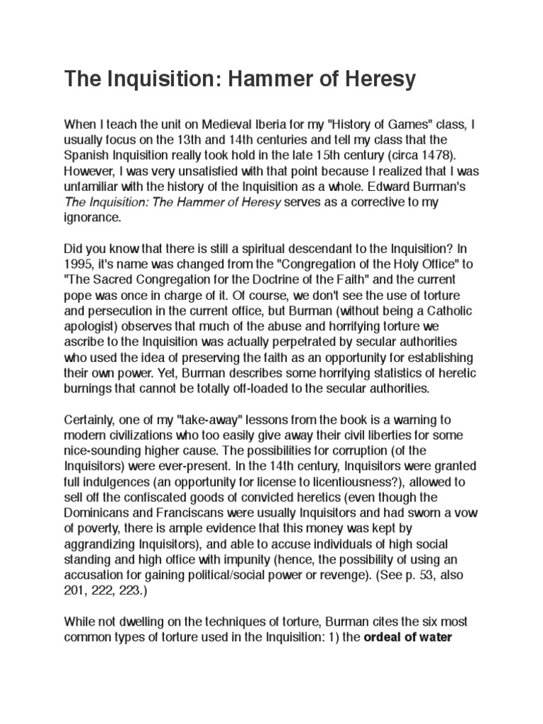 The Inquisitions | PDF | Spanish Inquisition | Heresy