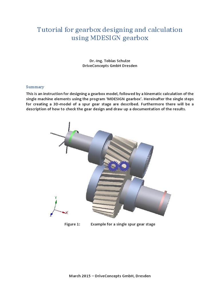 Tutorial For Gearbox Designing and Calculation Using MDESIGN Gearbox ...