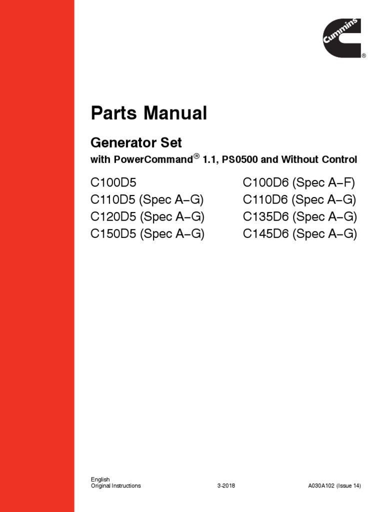 Manual de Partes Generador Cummins | PDF | Mains Electricity | Transformer