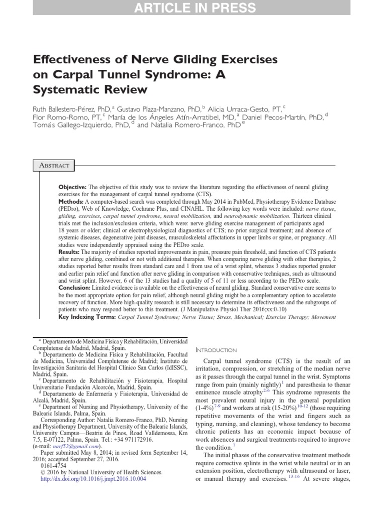 Cts Nerve Gliding | PDF | Carpal Tunnel Syndrome | Pain