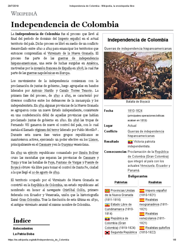 Independencia Colombia | PDF | Colombia | América del Sur