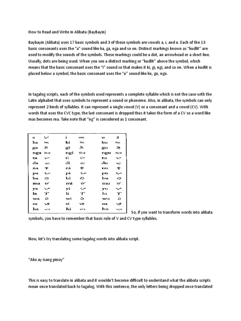 Alibata | PDF | Alphabet | Languages