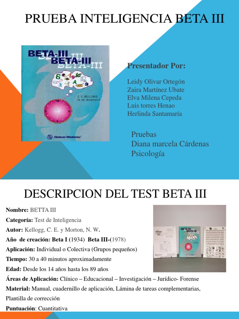 Test Beta III | PDF | Cociente de inteligencia | Inteligencia