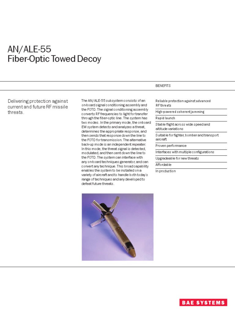 AN/ALE-55 Fiber-Optic Towed Decoy: Delivering Protection Against ...