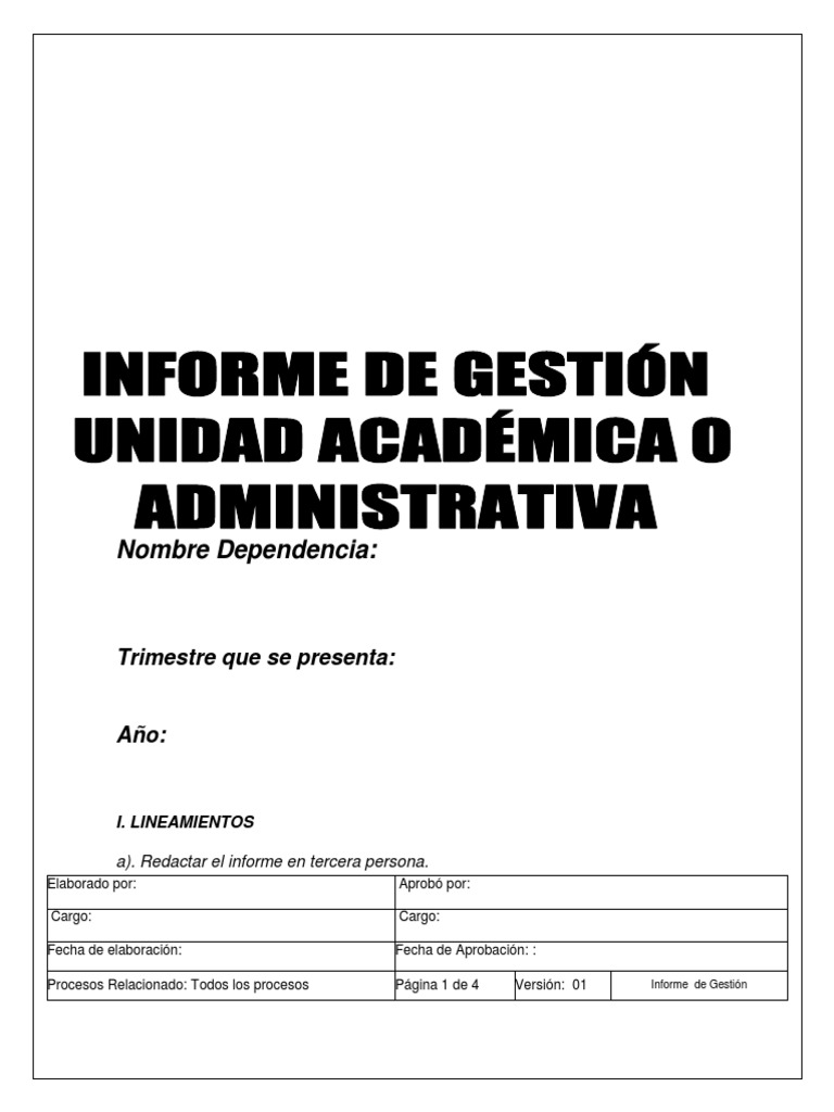 Ejemplo de Informe de Gestion | PDF | Información | Presupuesto